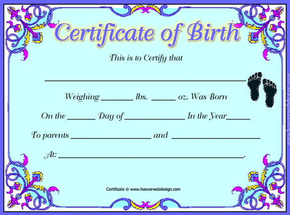 Birth Certificate Template - 50+ Word, PDF, PSD, AI, InDesign Format ...
