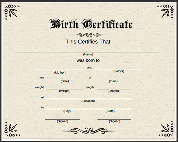 Birth Certificate Template 38 Word PDF PSD AI InDesign Format 