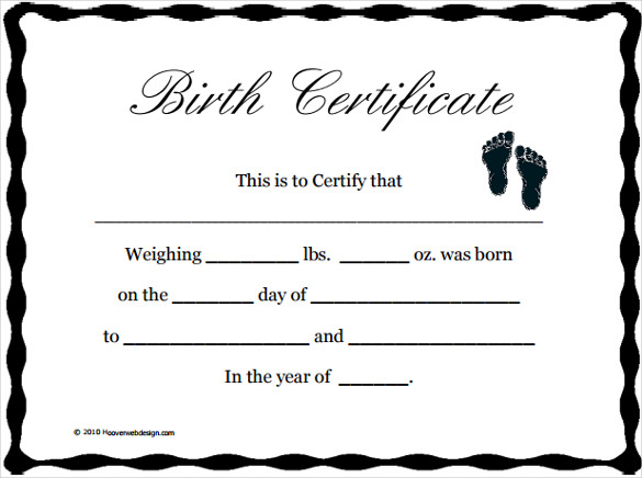 Birth Certificate Template 44 Free Word PDF PSD Format Download 