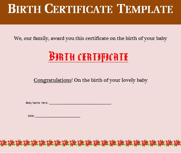 Birth Certificate Template - 50+ Word, PDF, PSD, AI, InDesign Format ...