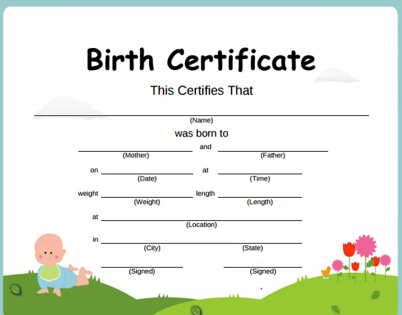 Birth Certificate Blank Format Bd Pregnancy Depression
