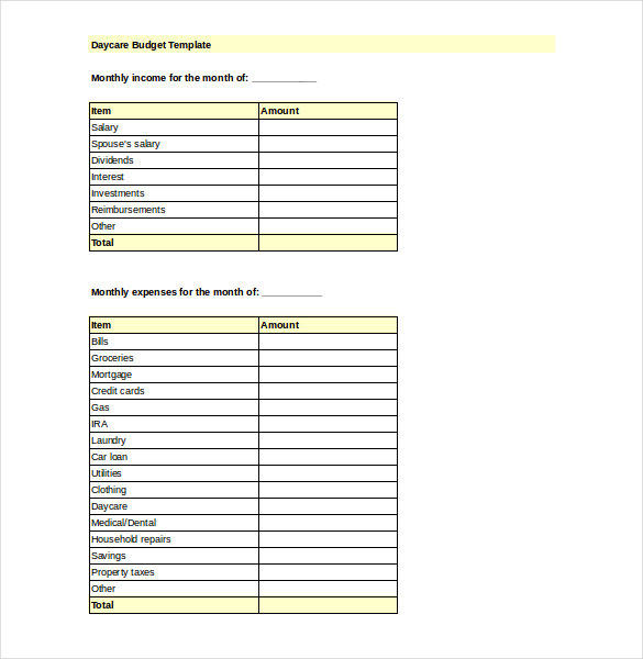 Monthly Free Budget Template Excel PDF Template