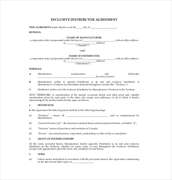 25+ Distribution Agreement Templates – Free Word, PDF Format Download