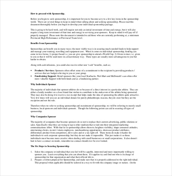 24+ Sponsorship Agreement Templates - Free Sample, Example, Format Download