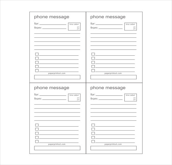 Free Printable Message Sheets