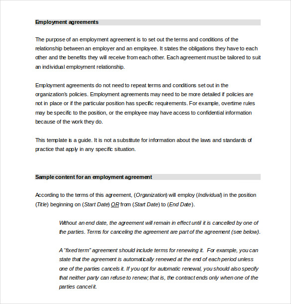 HR Agreement Template - 7+ Free Word, PDF Format Download