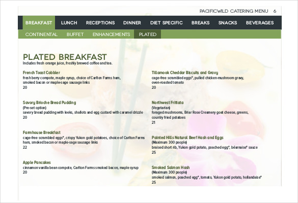 Catering Menu - 24+ Free Templates in AI, PSD, Google Docs, Pages