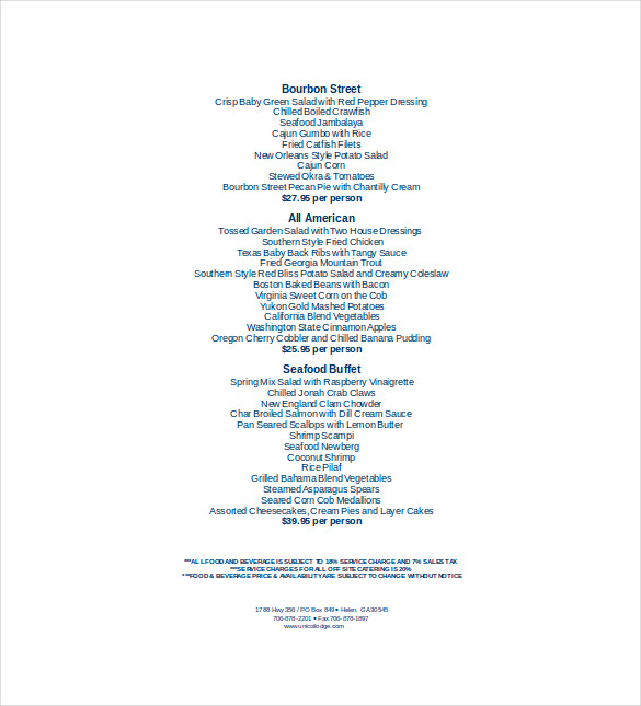 Catering Menu - 24+ Free Templates in AI, PSD, Google Docs, Pages