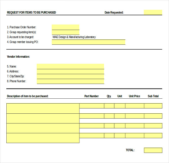 Purchase Order Template - Free Templates