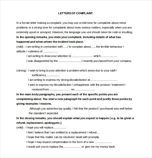 14+ Formal Complaint Letter Templates - PDF, Word, Google Docs