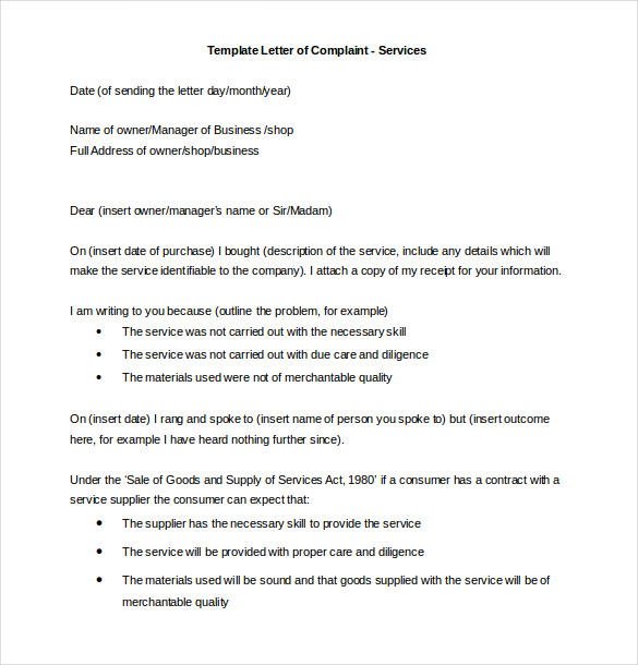 Letter of Complaint Template – 10+ Free Word, PDF Documents Download