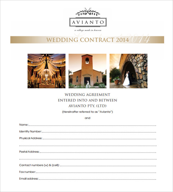 Wedding Contract Template – 13+ Word, PDF, Google Docs Documents Download