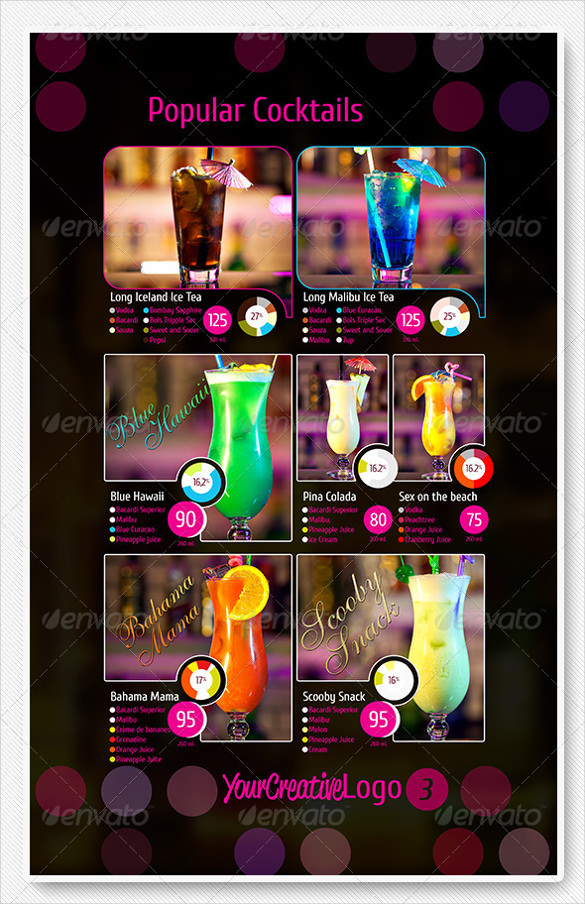 37+ Cocktail Menu Templates - Free Sample, Example Format Download!
