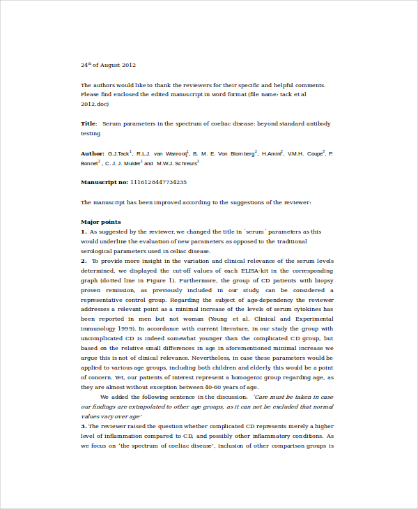 Rebuttal Letter Template 9 Word PDF Documents Download