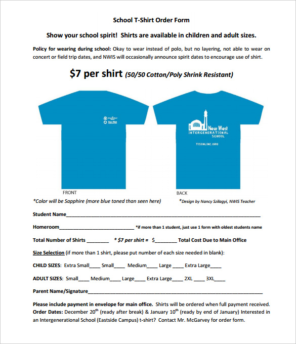 27+ T-Shirt Order Form Templates - PDF, DOC