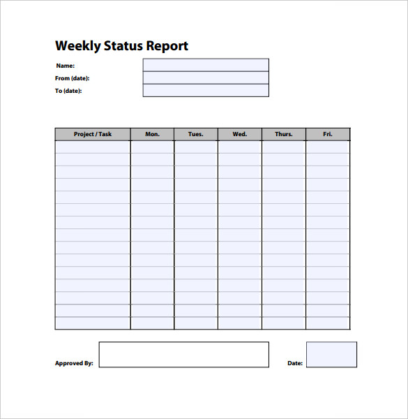 Weekly Status Report Templates - 30+ Free Documents Download- MS Word ...