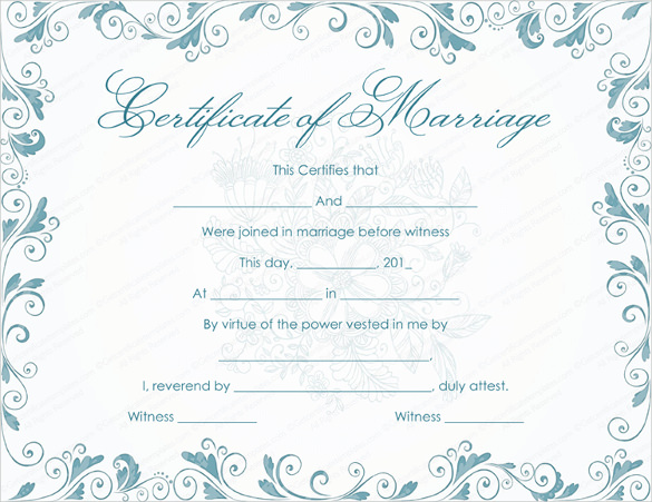 Wedding Certificate Template - 18+ Free PSD, AI, Vector, PDF Format ...