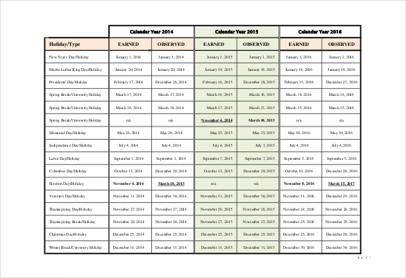 Holiday Schedule Template - 20+ Free Sample, Example Documents Download!