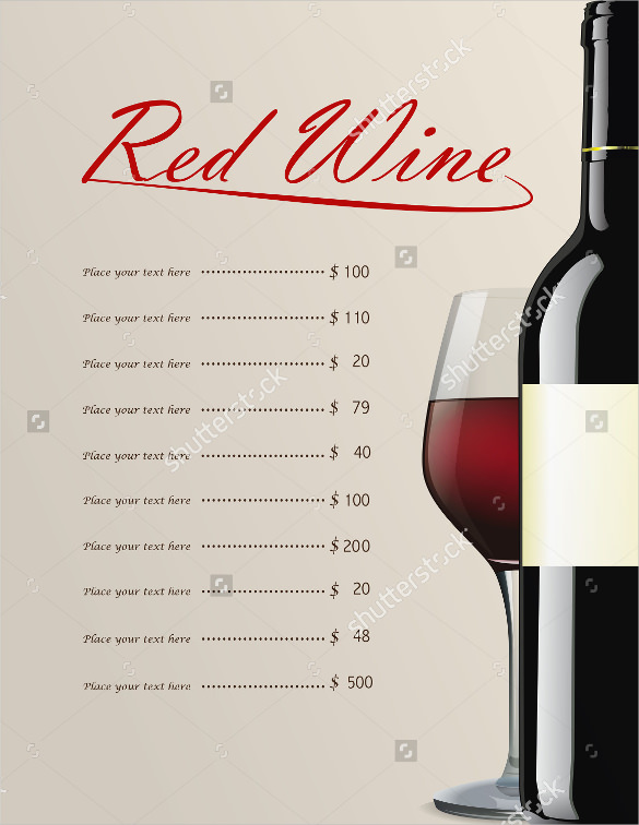 25 Wine Menu Templates Free Sample Example Format Download 