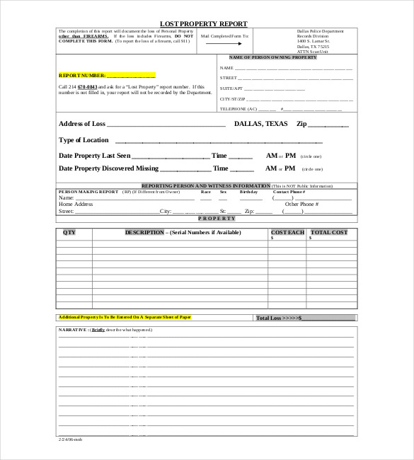 19+ Sample Police Report Templates - PDF, DOC
