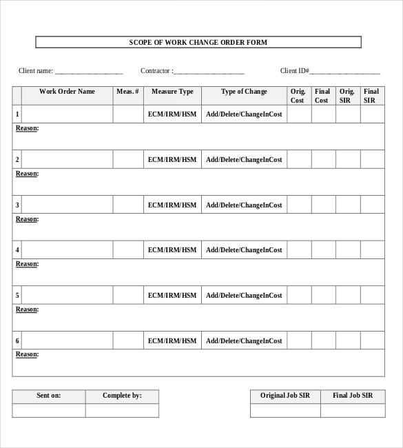 16+ Change Order Templates - Word, Pages
