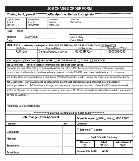 16+ Change Order Templates - Word, Pages