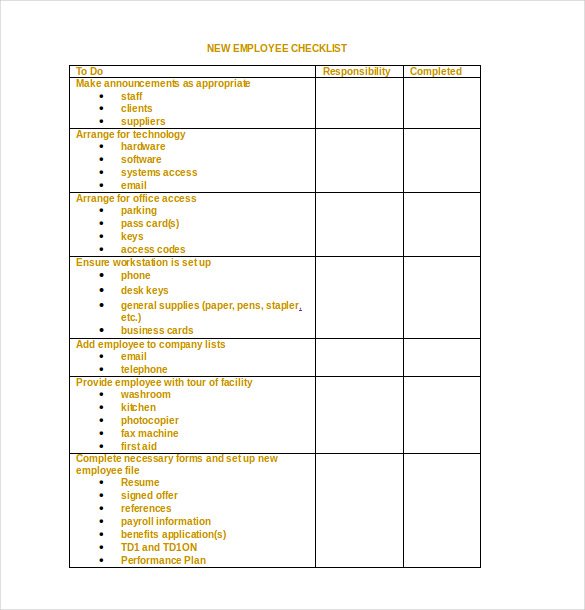 40+ Word Checklist Templates