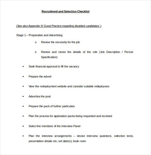 40+ Word Checklist Templates