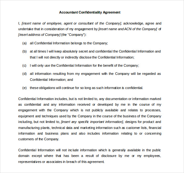 34+ Word Confidentiality Agreement Templates Free Download