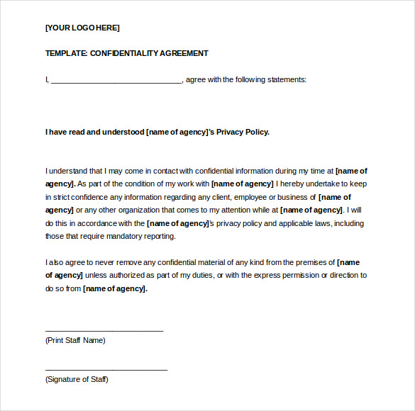 34+ Word Confidentiality Agreement Templates Free Download
