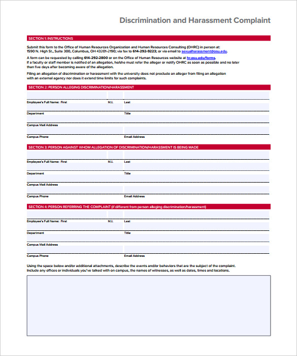 26+ HR Complaint Forms - Free Sample, Example Format