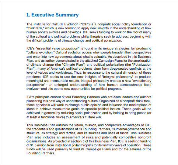 FREE 23+ Non Profit Business Plan Templates in PDF | Google Docs | MS ...