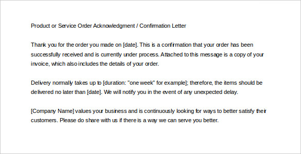 39+ Order Confirmation Templates - PDF, DOC