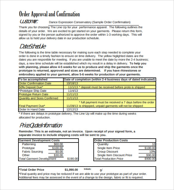 39+ Order Confirmation Templates - PDF, DOC