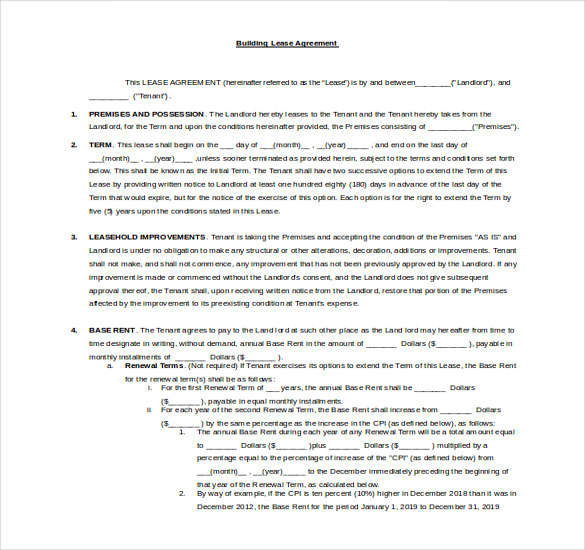 Building Rental Agreement Template - Ablebionics