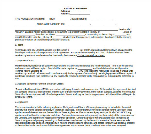 27+ Word Rental Agreement Templates Download