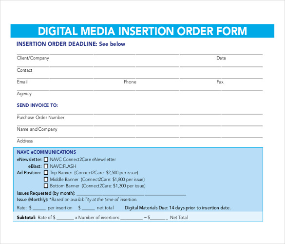 16+ Insertion Order Templates – Google Docs, Google Sheets