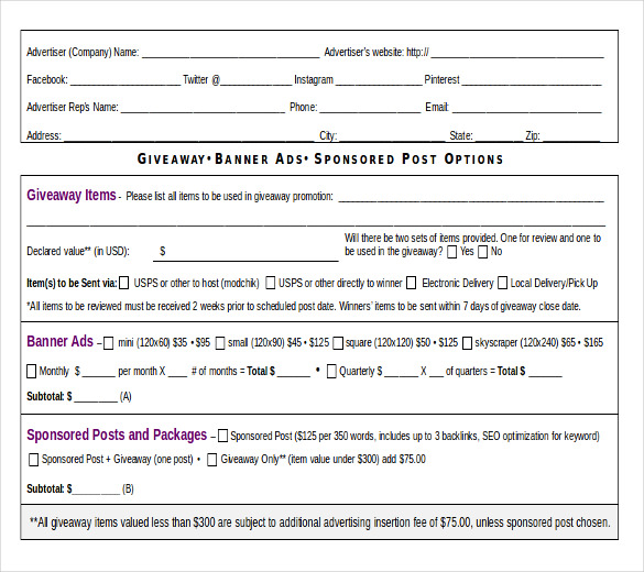 16+ Insertion Order Templates – Google Docs, Google Sheets