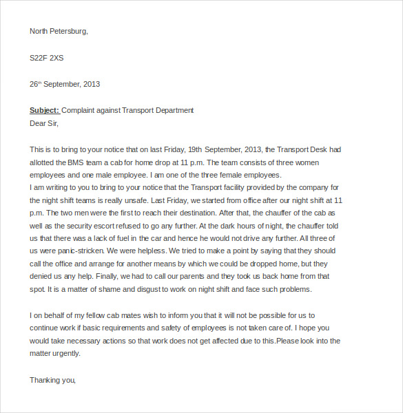 19+ Employee Complaint Letter Templates - PDF, DOC