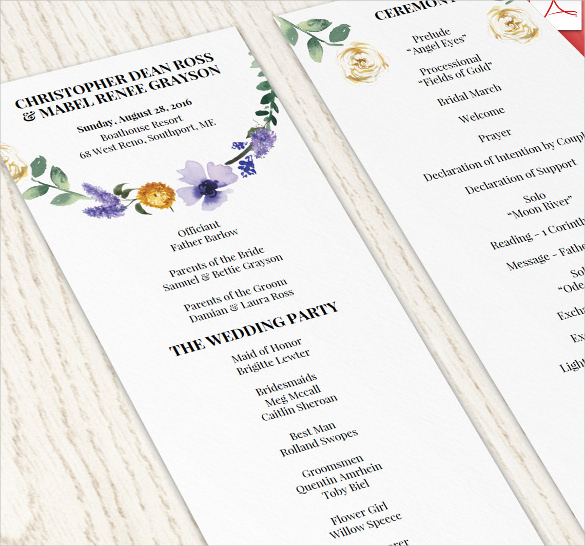 30+ Wedding Schedule Templates & Samples - DOC, PDF, PSD | Free ...