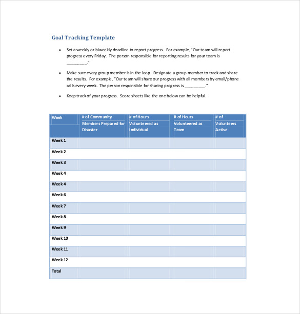 11+ Goal Tracking Templates - Free Word, Excel, PDF Documents Download ...
