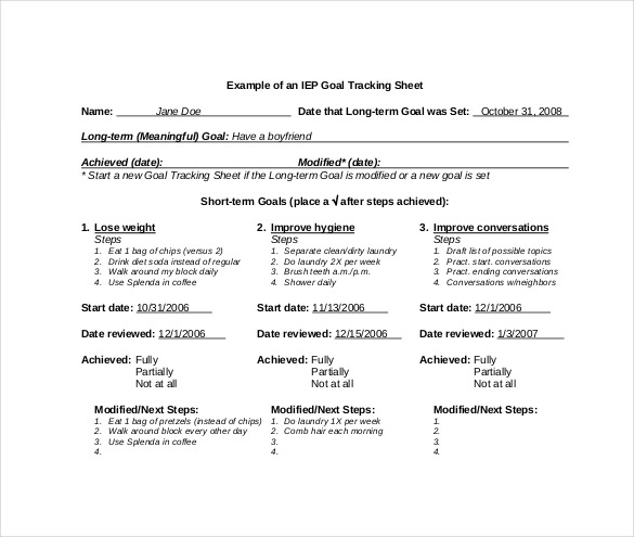 12+ Goal Tracking Templates - Word, Excel, PDF Documents Download!