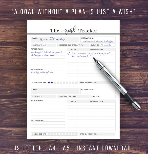 12+ Goal Tracking Templates - Word, Excel, PDF Documents Download!