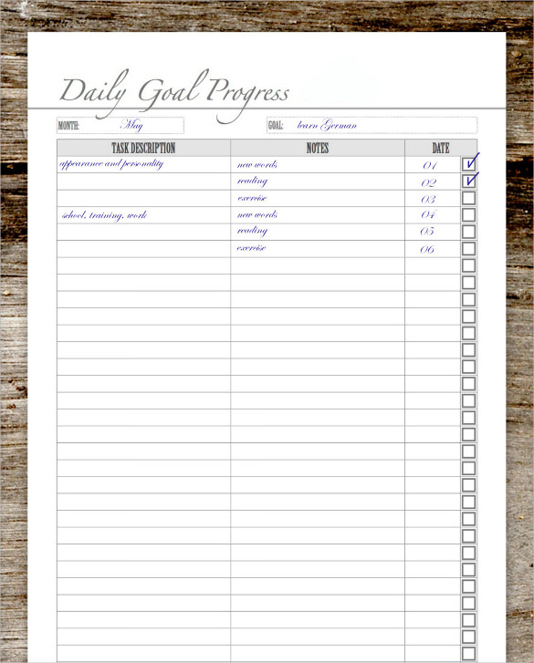 12+ Goal Tracking Templates - Word, Excel, PDF Documents Download!