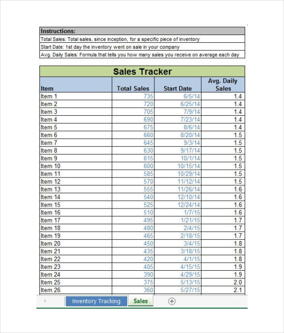 Inventory Tracking Template 6 Free Word Excel PDF Documents Download 
