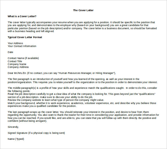 34+ Word Cover Letters Free Download