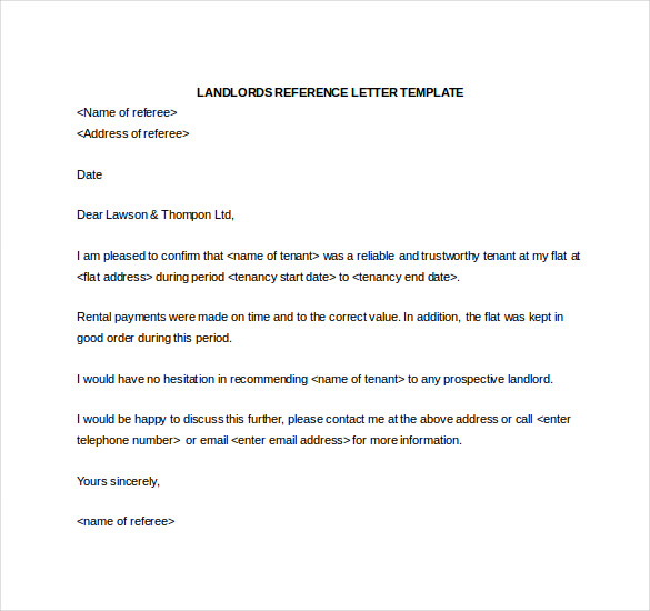 Character Reference Letter For Landlord From Friend Cover Letter