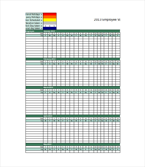 Vacation Tracking Template 9 Free Word Excel PDF Documents Download 