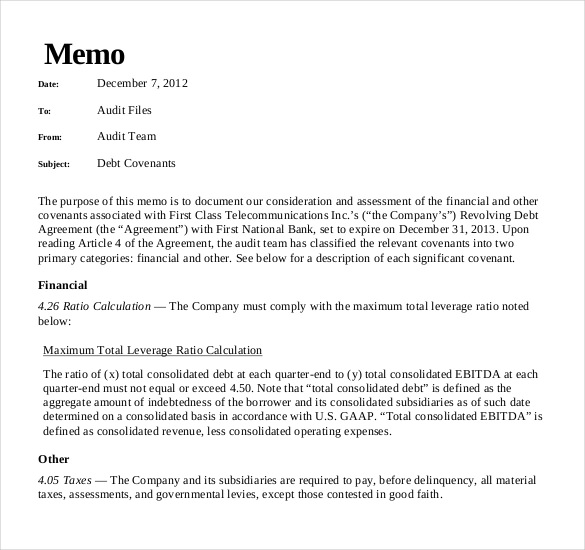Audit Memo Template – 12+ Word, Excel, PDF Documents Download