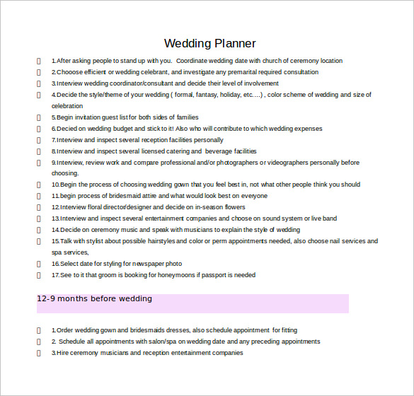 19 Wedding Planner Templates In Apple Pages Google Docs 